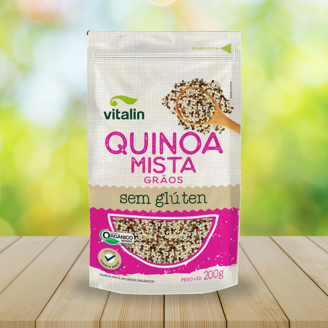 Quinoa mista grãos 200g Orgânica - VITALIN SEM GLÚTEN - Menu com Saúde ...