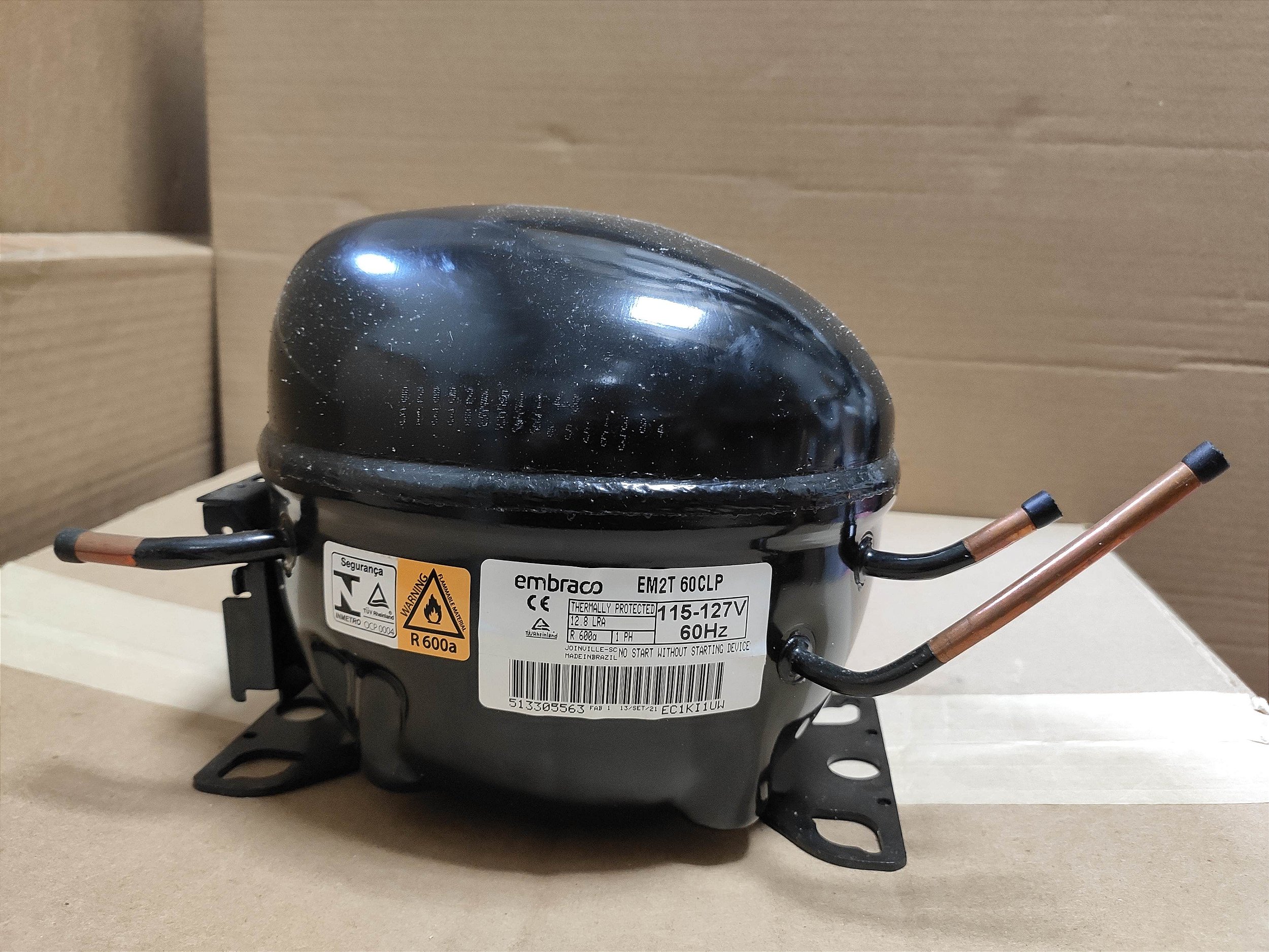 Compressor 110V R600a 1/6 EM2T 60CLP W11516476 Embraco - Gold Service ...