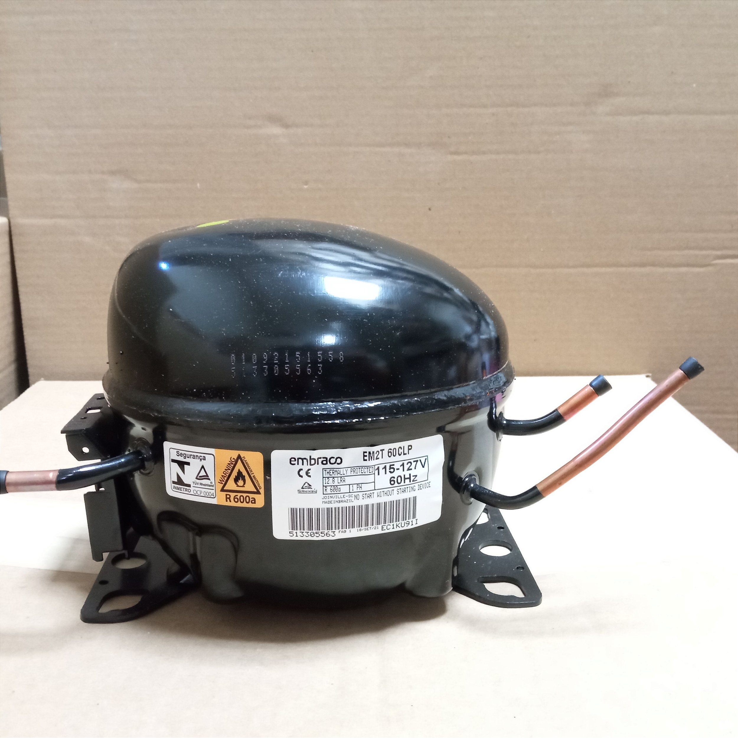 Compressor 110V R600a 1/6 EM2T 60CLP W11516523 Embraco - Gold Service ...
