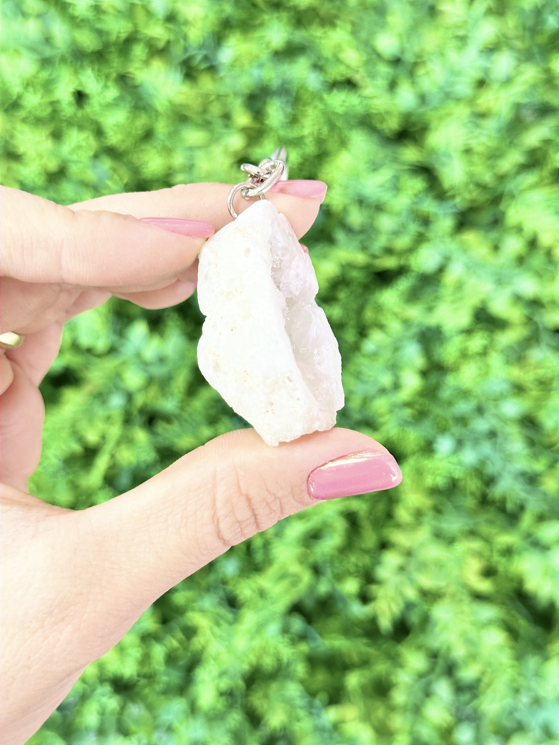 Chaveiro de Geodo de Cristal - Pedra da Sorte - Sagrada Magia