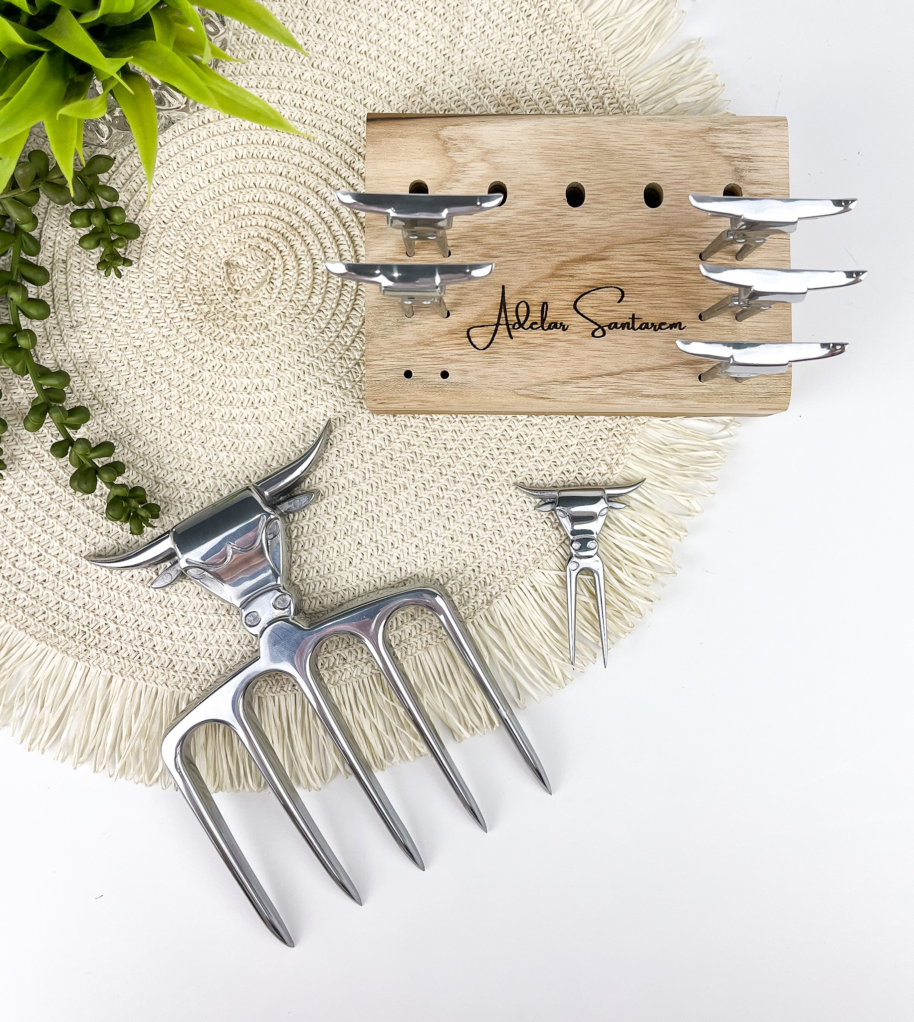 Kit Garfo 5 Pontas com 6 Garfinhos e Base Personalizado - Encanto Laser