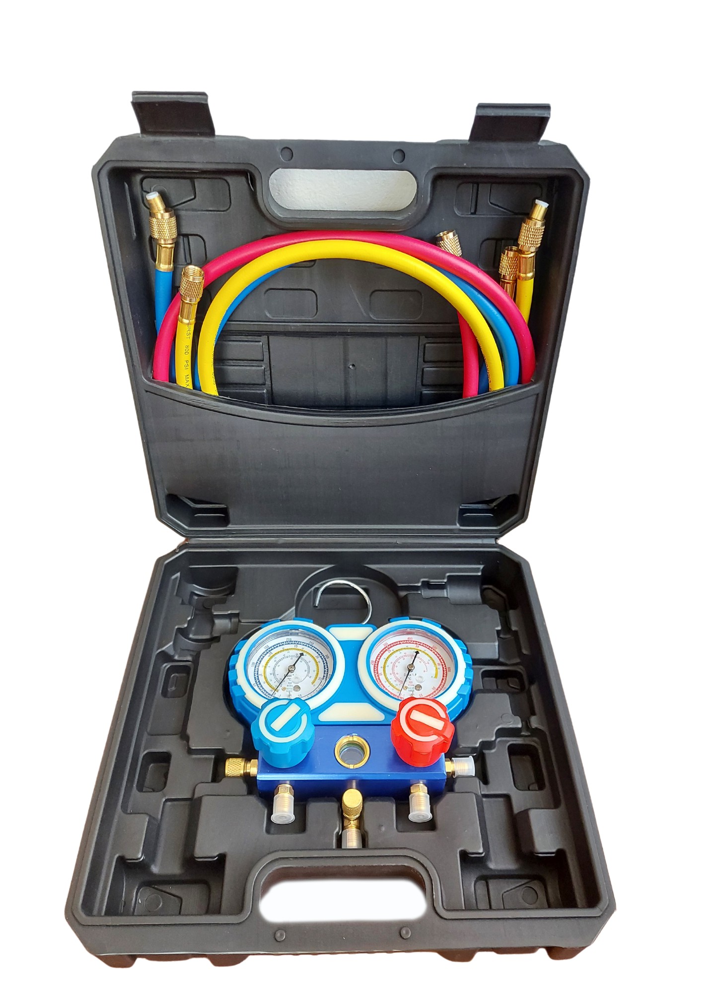 Manifold com maleta R410/R22/134/407 completo 5/16 90cm - MF Refrigeração