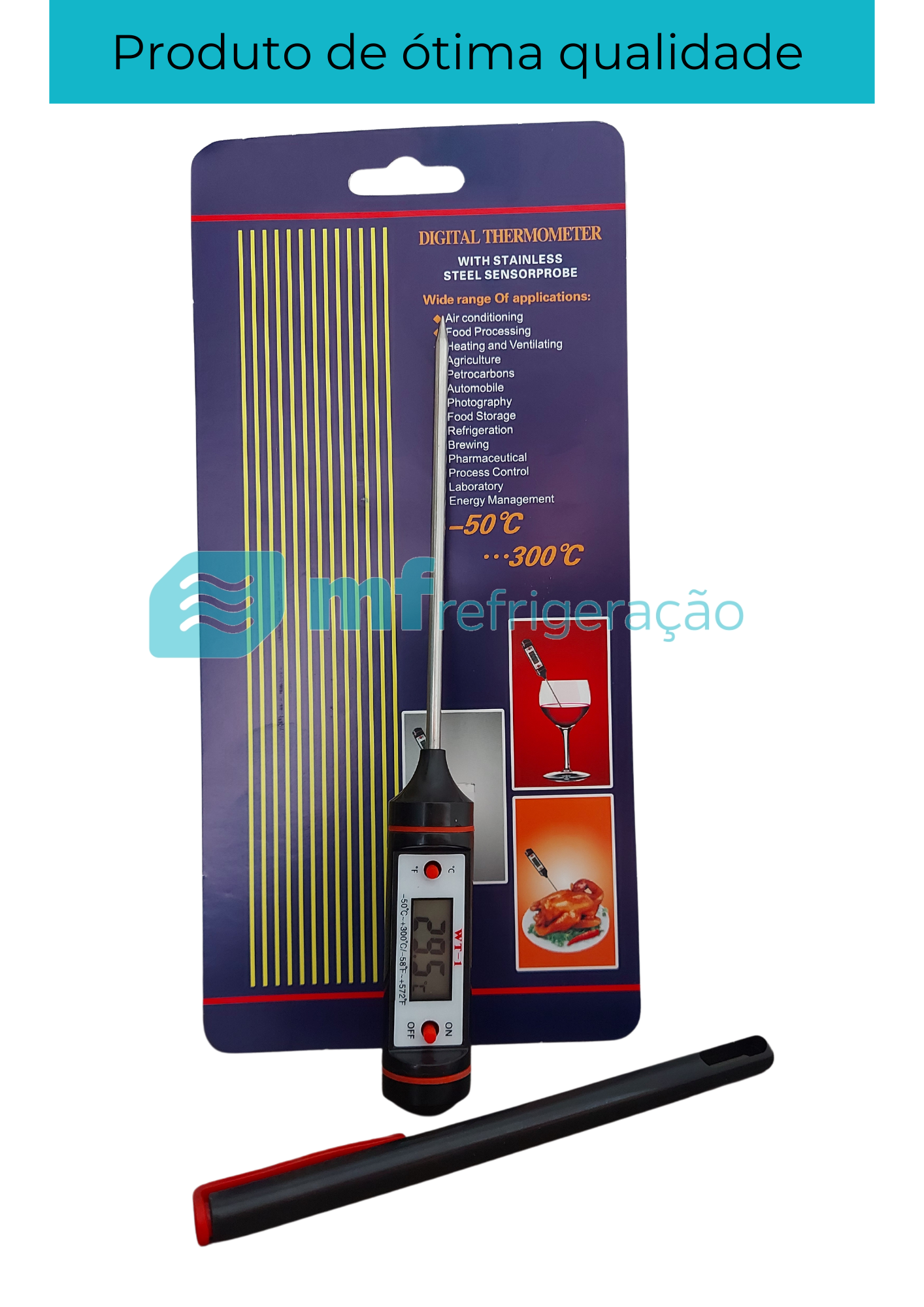 Termômetro Culinário Digital Espeto Kit com 10 pçs - MF Refrigeração