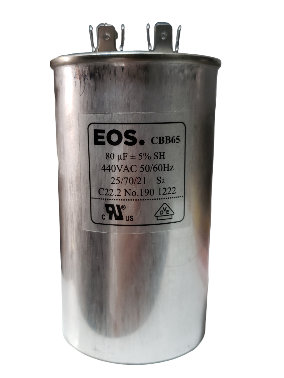 Capacitor Simples 80 MDF 380V Com Terminal 60X105 - MF Refrigeração