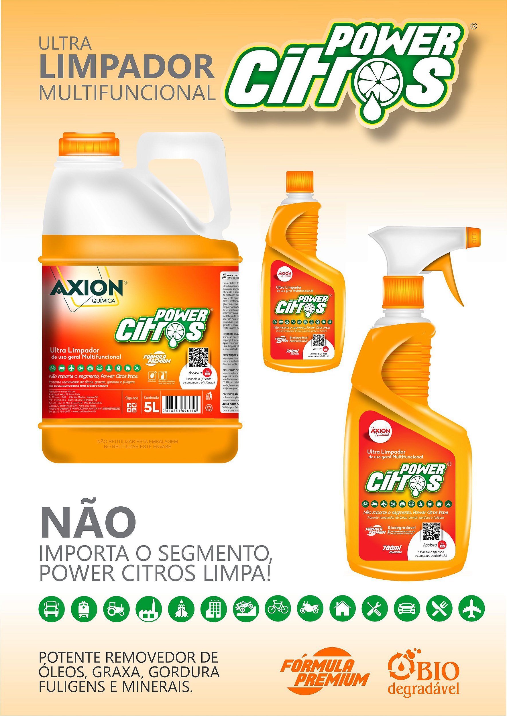 POWER CITROS - Desengraxante e desengordurante biodegradável multifunc ...