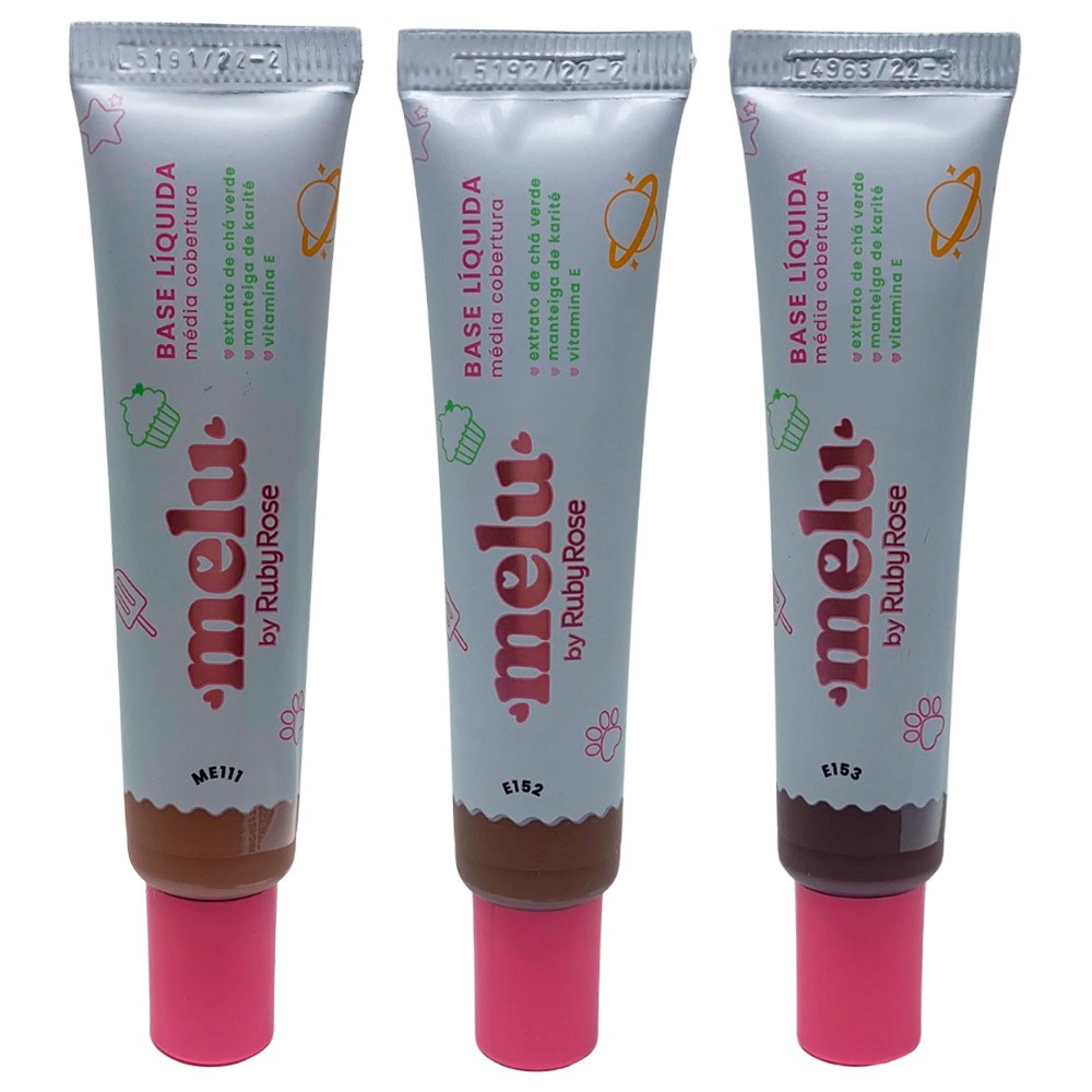 Base Líquida Cores Escuras Melu Ruby Rose | Revenda Makes - Virtual ...