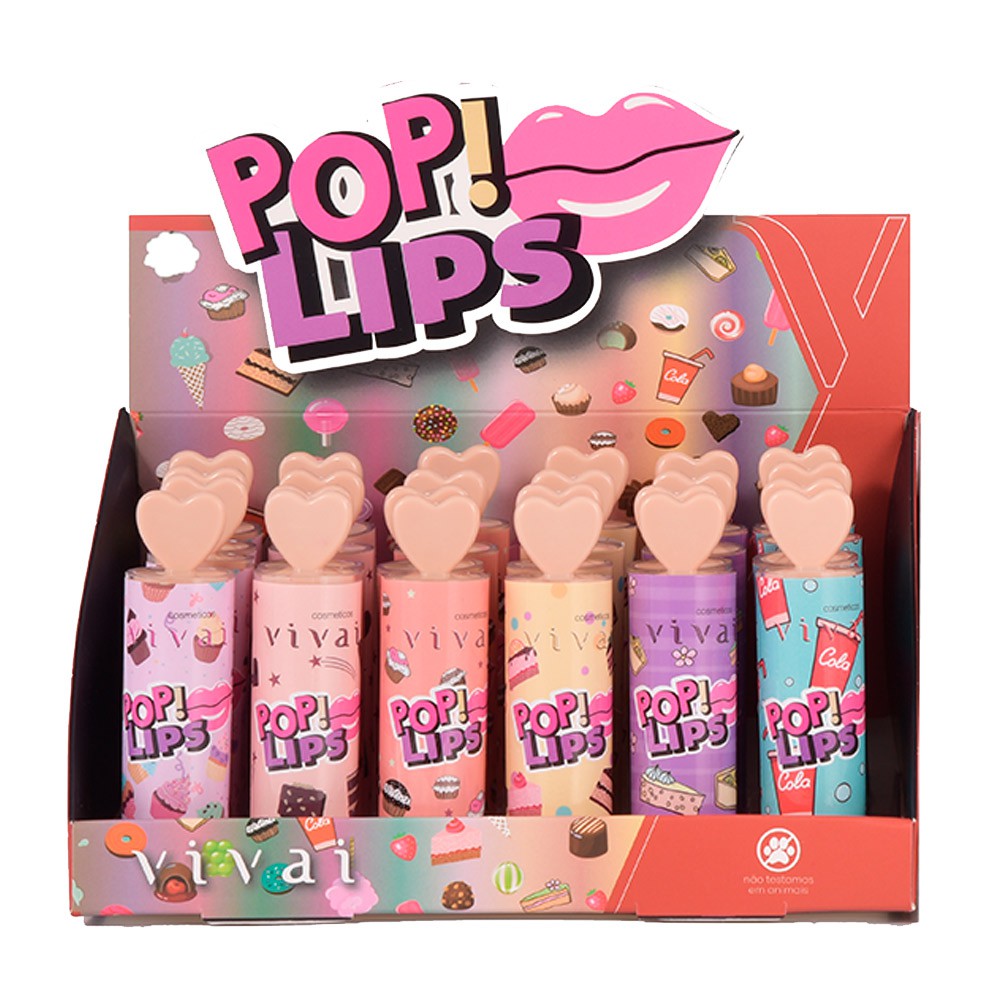 Batom Bastão Matte Pop Lips Vivai | Fornecedor de Maquiagem - Virtual Make | Maquiagem Atacado p ...
