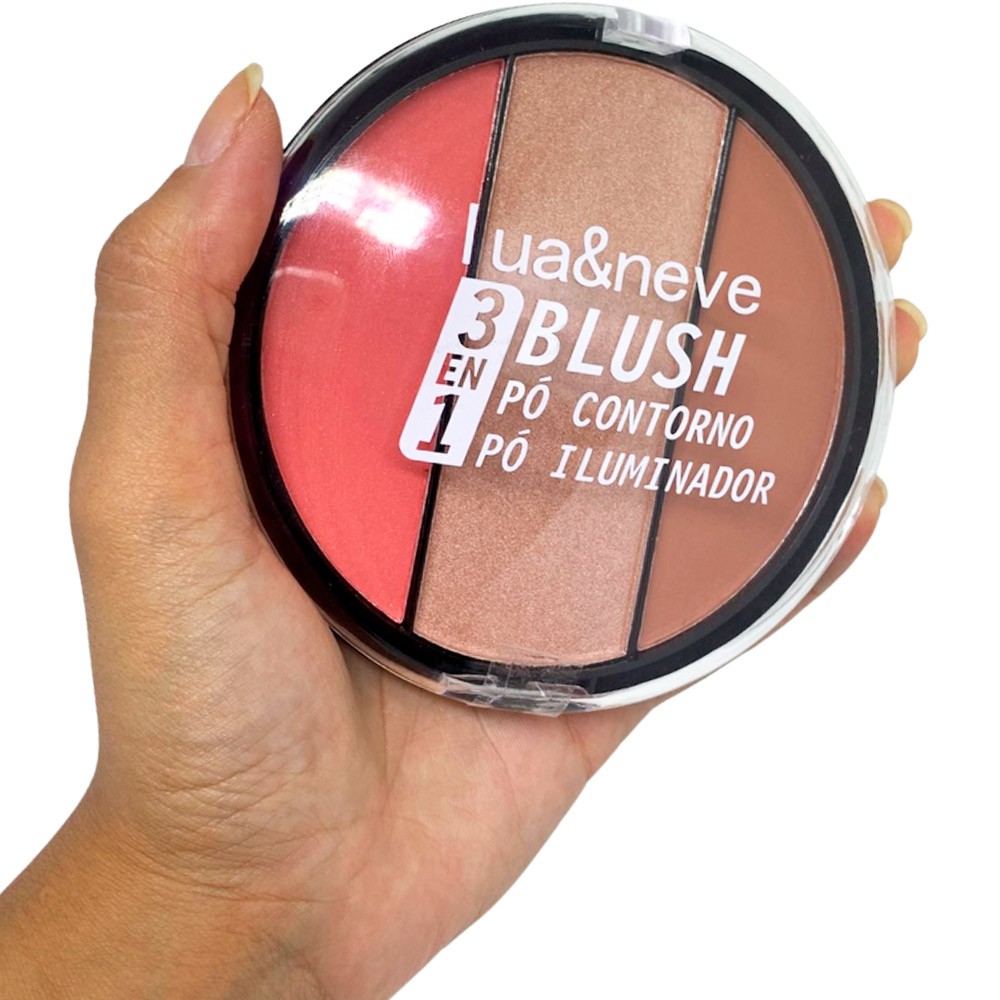 Paleta de Blush, Contorno e Iluminador Lua & Neve | Makes Loja ...