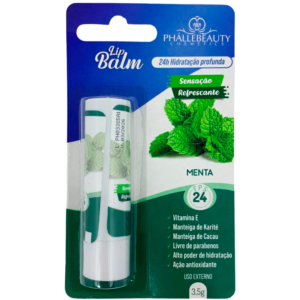 Lip Balm FPS 24 Menta Phállebeauty | Distribuidora de Make SP - Virtual ...
