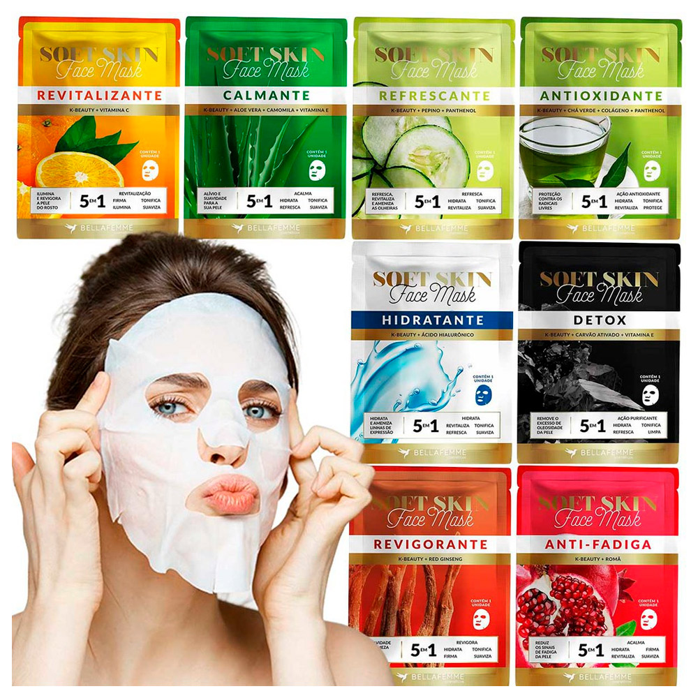 Máscara Facial Anti-Fadiga Bella Femme | Atacado - Virtual Make ...