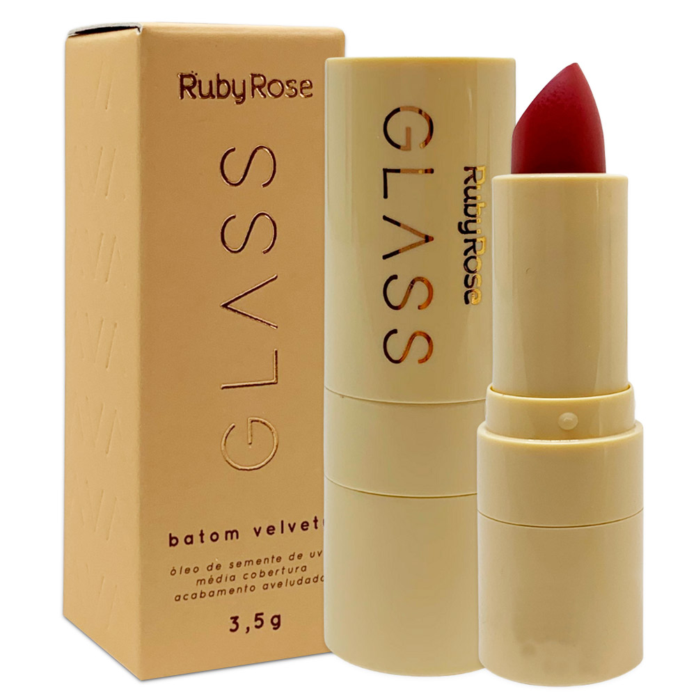 Batom Bastão Velvety Glass BG03 Ruby Rose | Fornecedor Atacado - Virtual Make | Maquiagem ...