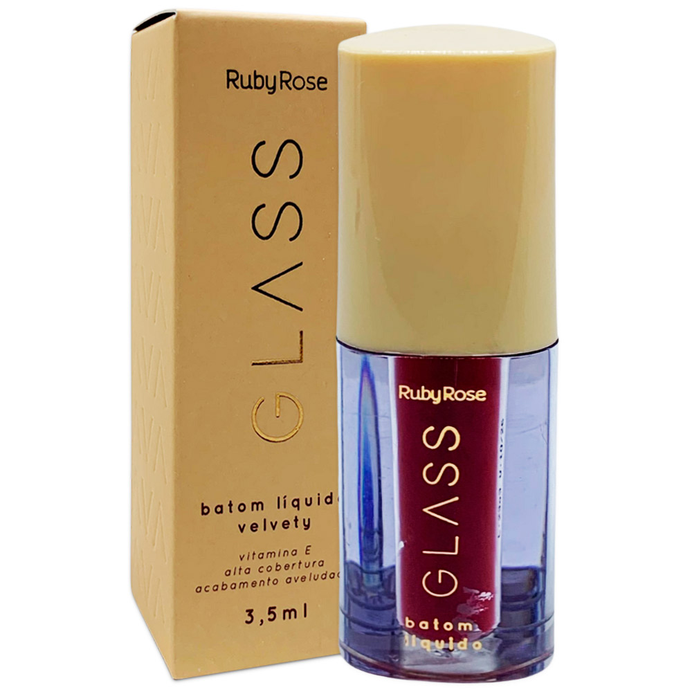 Batom Líquido Velvety Glass Ruby Rose | Distribuidora Ruby Rose ...