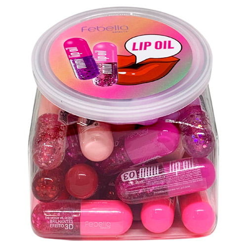Mini Lip Oil Brilhantes Efeito 3D Febella | Virtual Make - Virtual Make ...