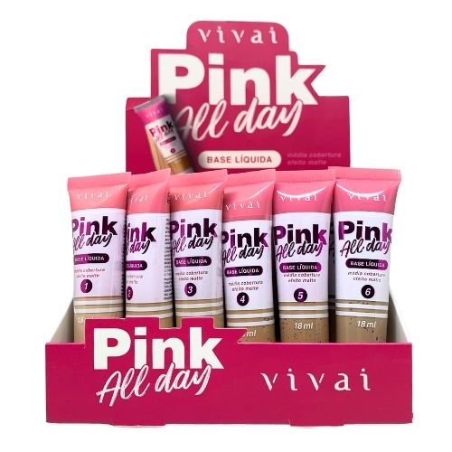Base Líquida Pink All Day Vivai 1104 | makes atacado - Virtual Make ...