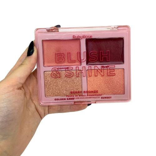 Blush & Iluminador Berry Bronze Ruby Rose c/ 12 unid - Virtual Make ...