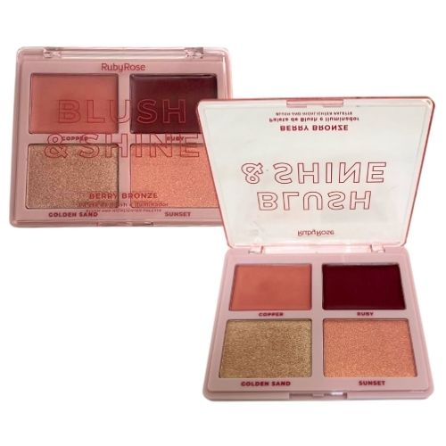 Blush & Iluminador Berry Bronze Ruby Rose c/ 12 unid - Virtual Make ...