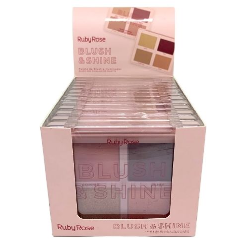 Blush & Iluminador Berry Bronze Ruby Rose c/ 12 unid - Virtual Make ...