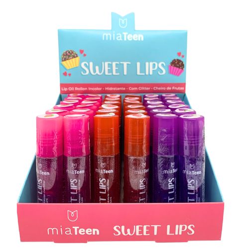 Lip Oil Sweet Lips Mia Teen c/ 36 unid - Hidratante e com glitter ...