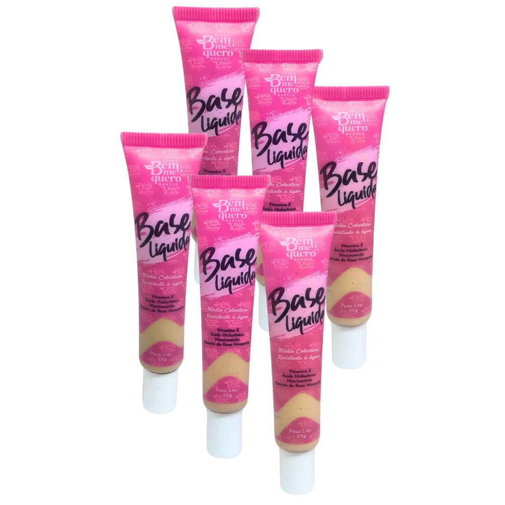 Base Líquida Box B Bella Bem Me Quero - Kit c/ 06 Unid - Virtual Make ...