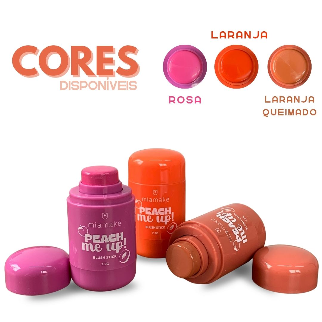 Blush Stick Peach Me Up Mia Make 540 - Box com 24 unid - Virtual Make ...