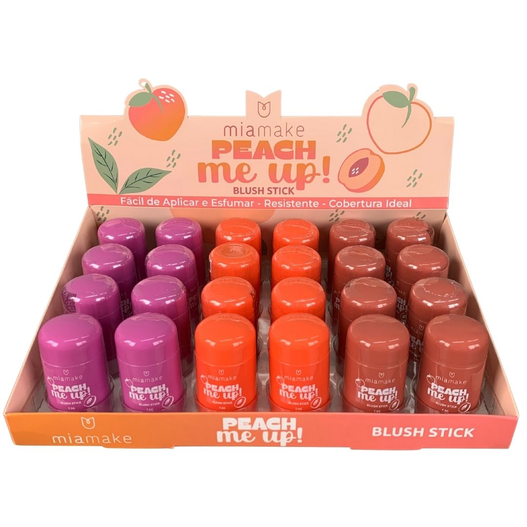 Blush Stick Peach Me Up Mia Make 540 - Box com 24 unid - Virtual Make ...