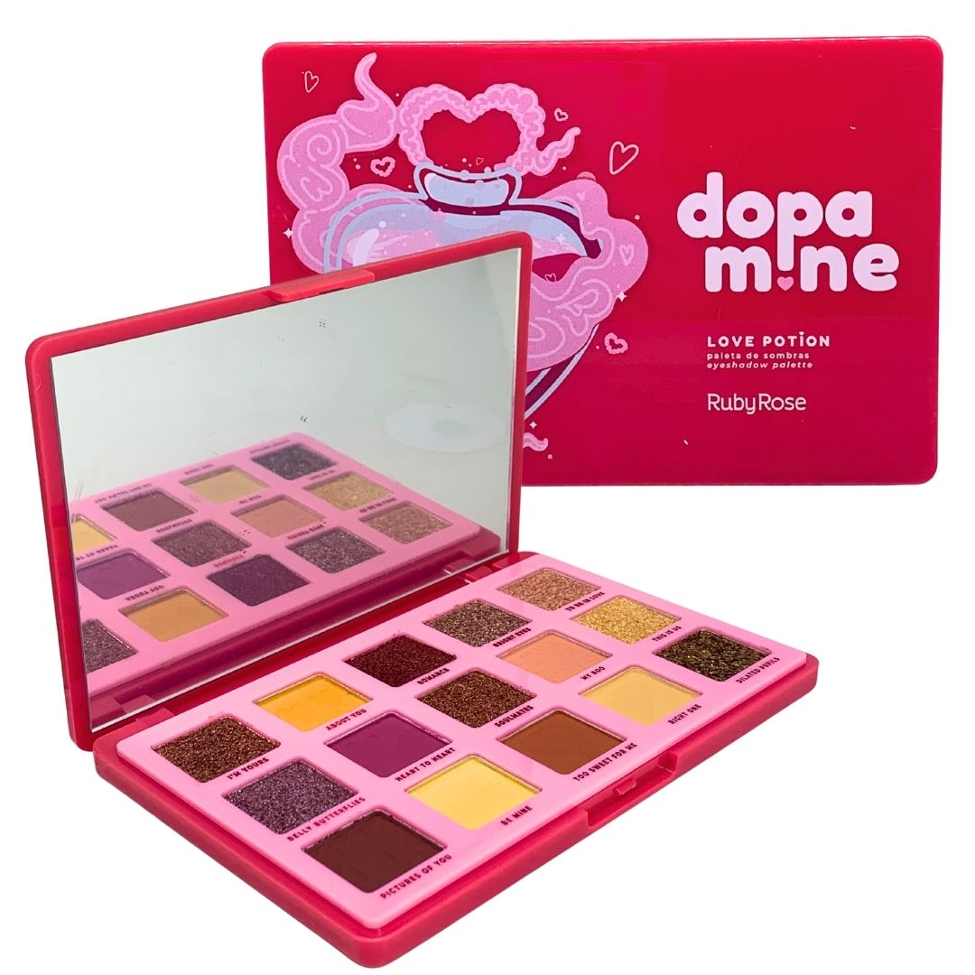 Paleta de Sombras Ruby Rose Dopamine Love - Box c/ 12 unid - Virtual Make | Maquiagem Atacado p ...