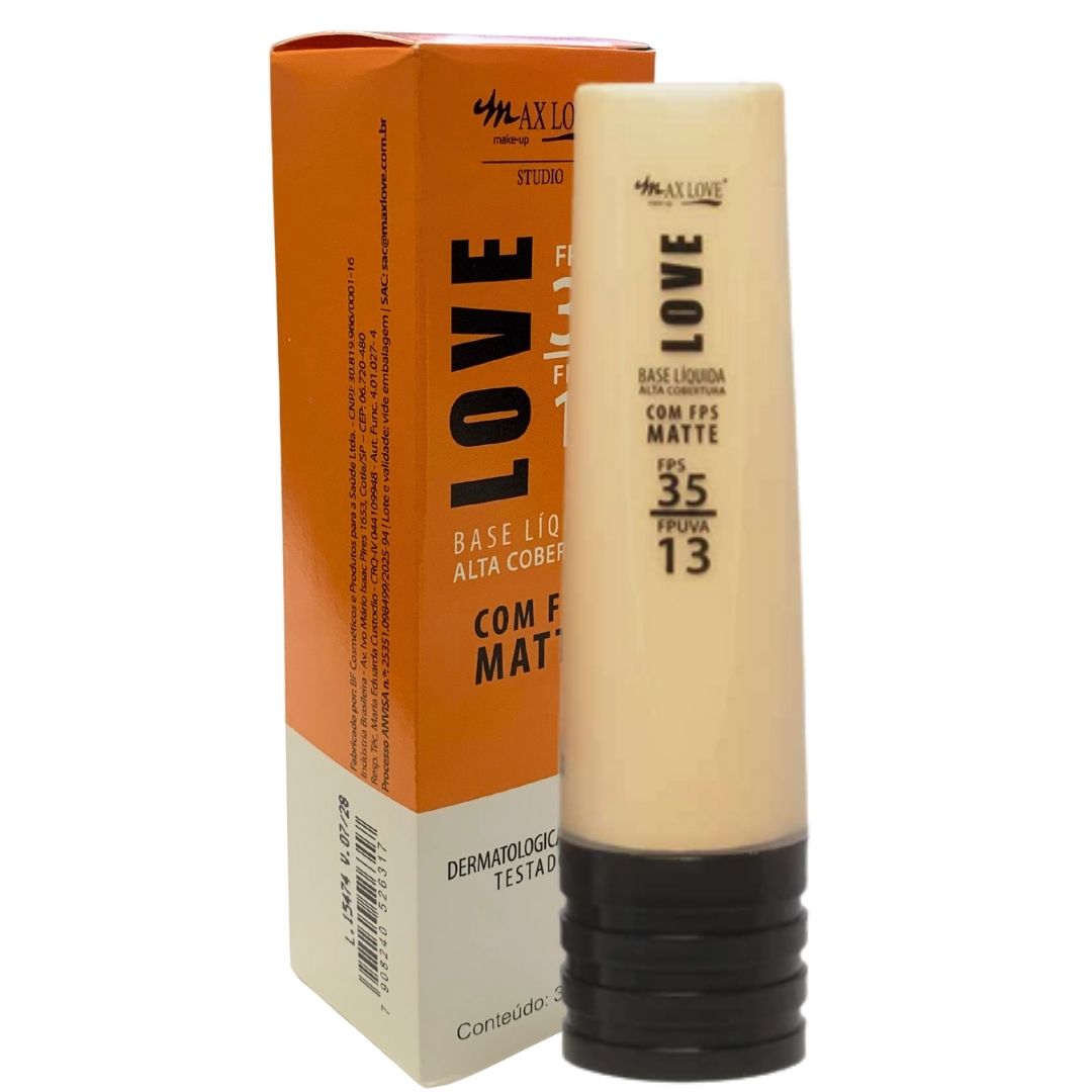 Base Líquida Alta Cobertura Love FPS 35 Matte Max Love Box 42un ...