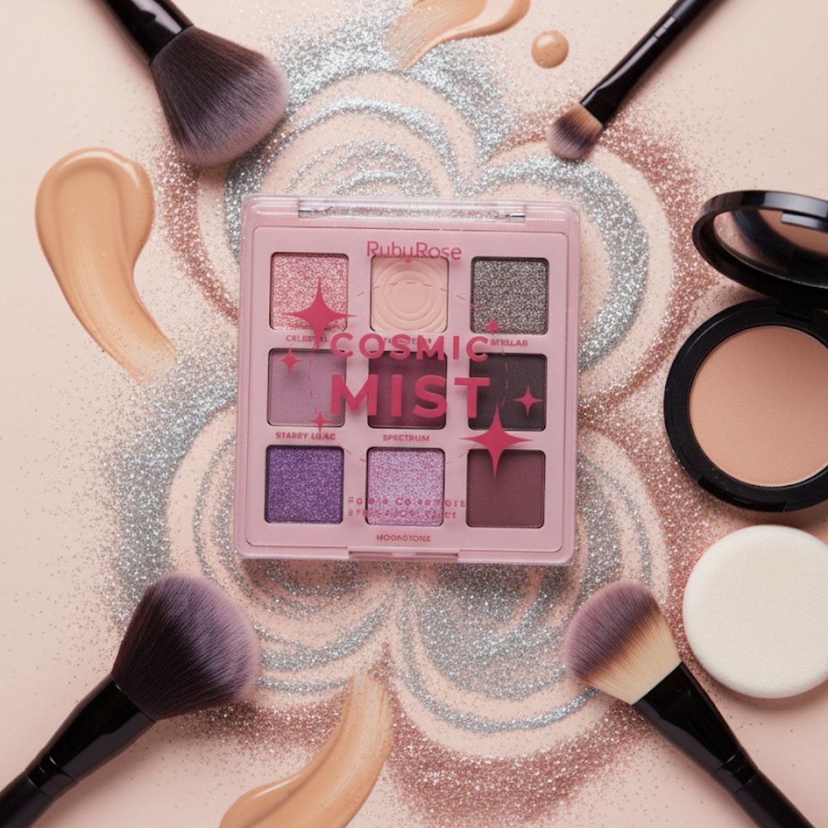Paleta de Sombras Cosmic Mist Ruby Rose - 1 Unidade - Virtual Make ...