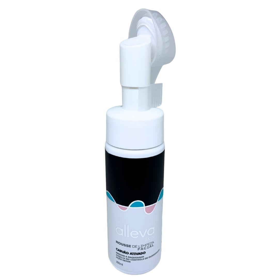 Mousse de Limpeza Facial Carvão Ativado Alleva 150ml - Virtual Make ...
