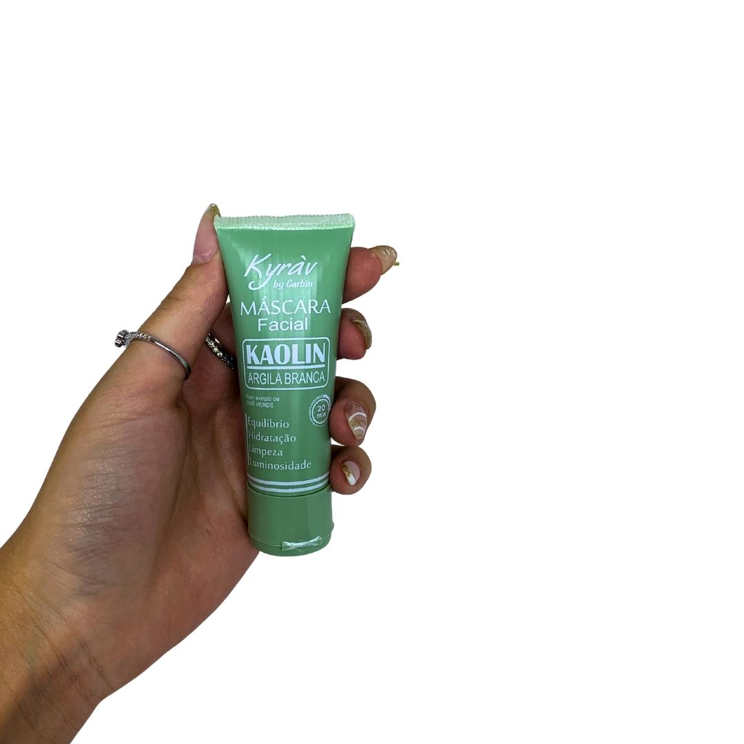 Máscara Facial Argila Branca Kaolin Chá Verde Kyráv 30g - Virtual Make ...