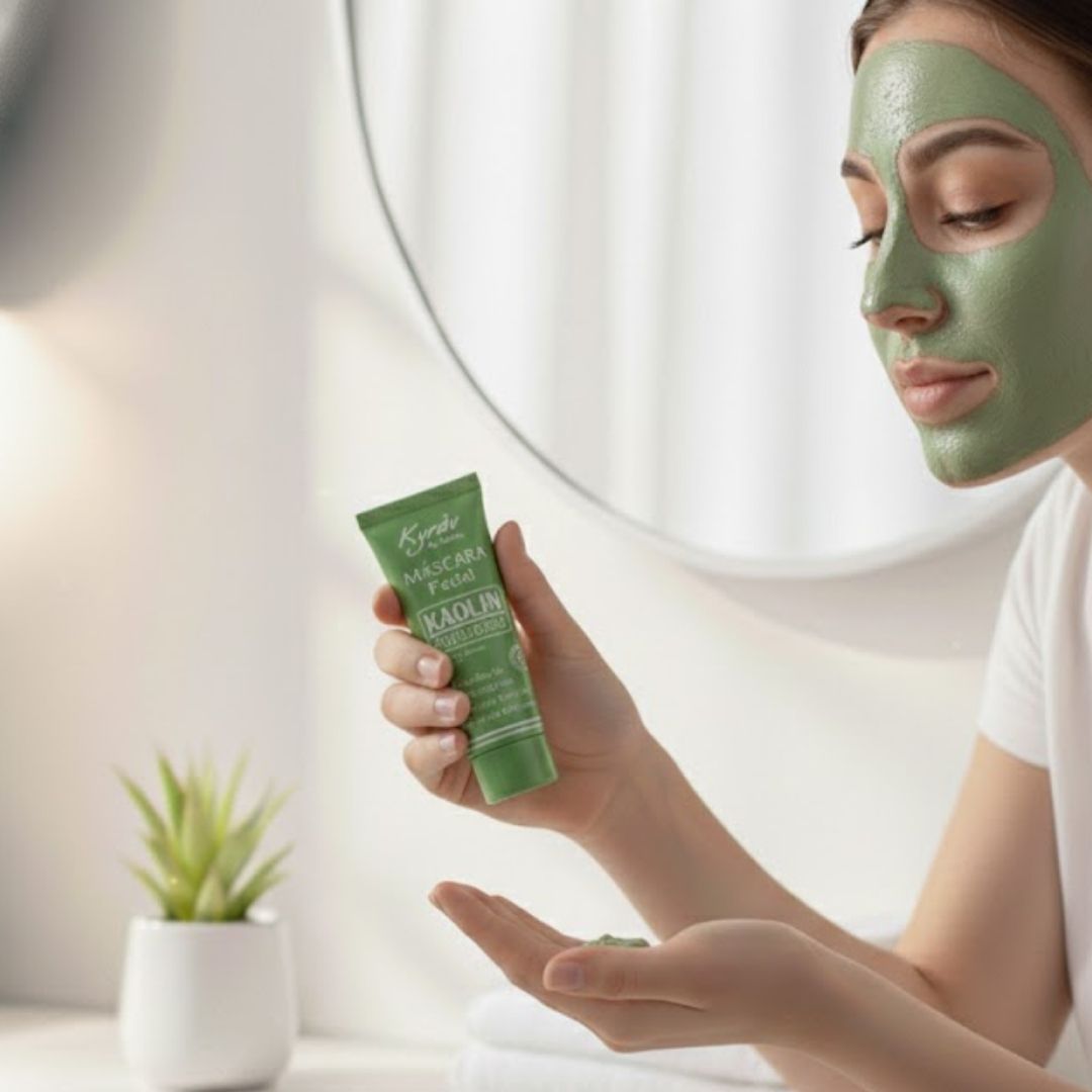 Máscara Facial Argila Branca Kaolin Chá Verde Kyráv 30g - Virtual Make ...