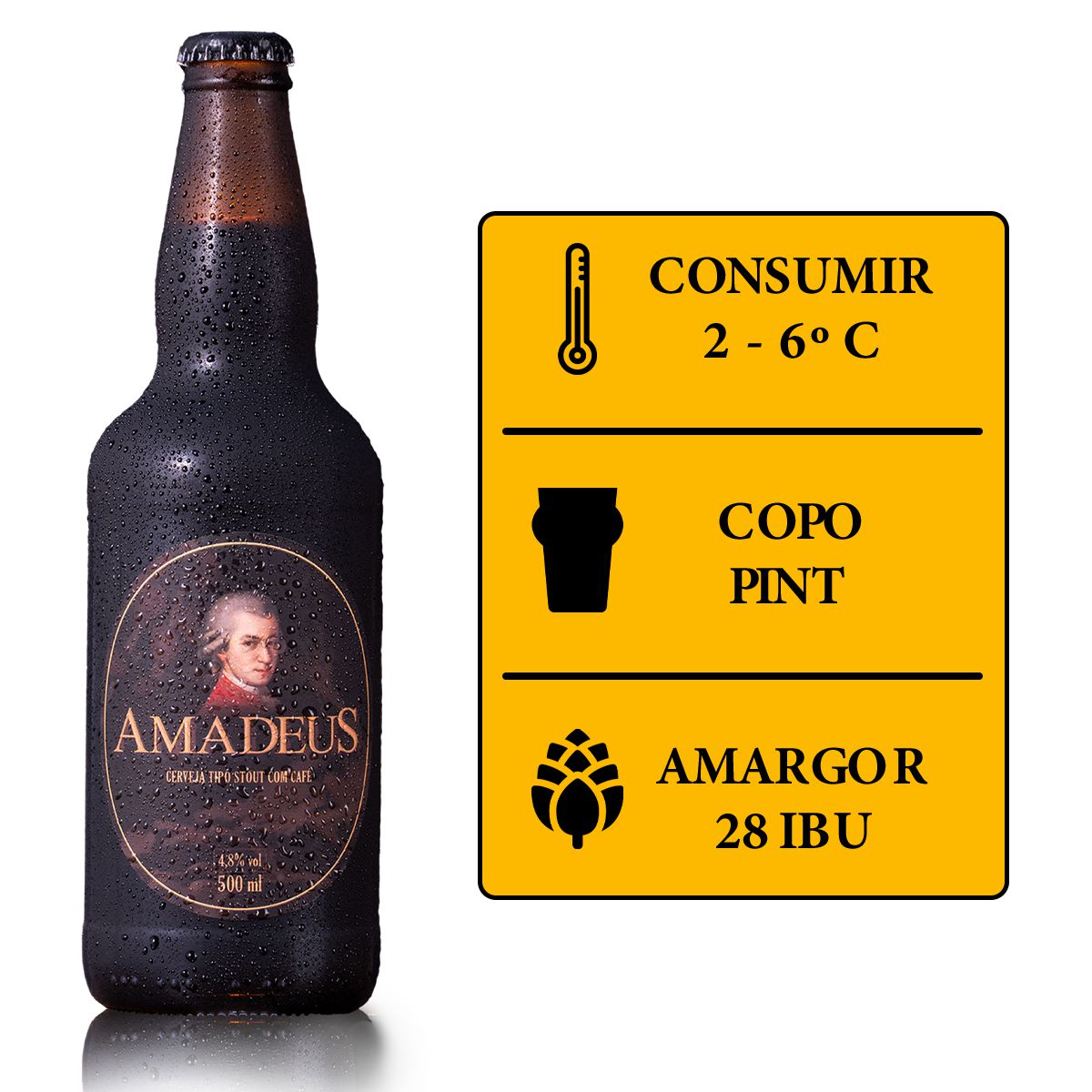 Cerveja Stout com Café Puro Malte Amadeus 500 ml - Cerveja Amadeus