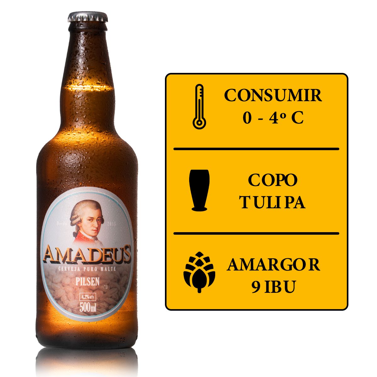 Cerveja Pilsen Puro Malte Amadeus 500 ml - Cerveja Amadeus