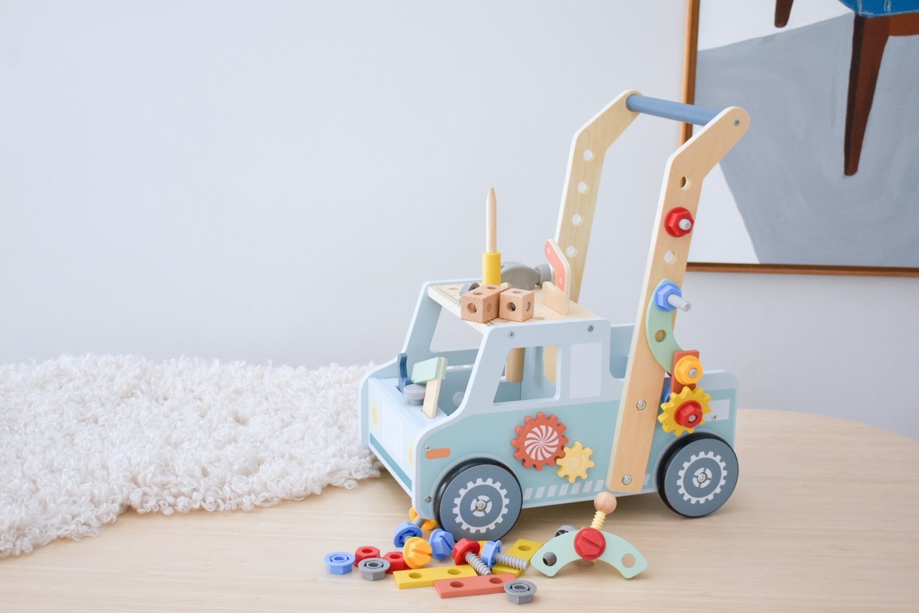 Andador em Madeira - Ferramentas Tooky Toy - Educativos Brinquedos