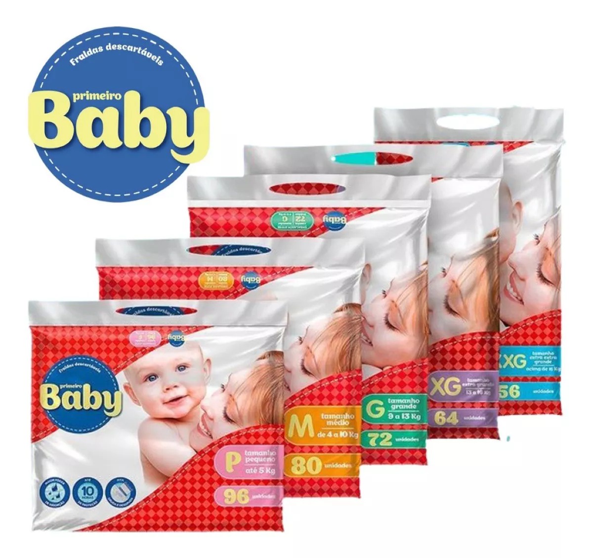 Fralda Infantil Primeiro Baby M com 80 unidades - Casa das Fraldas