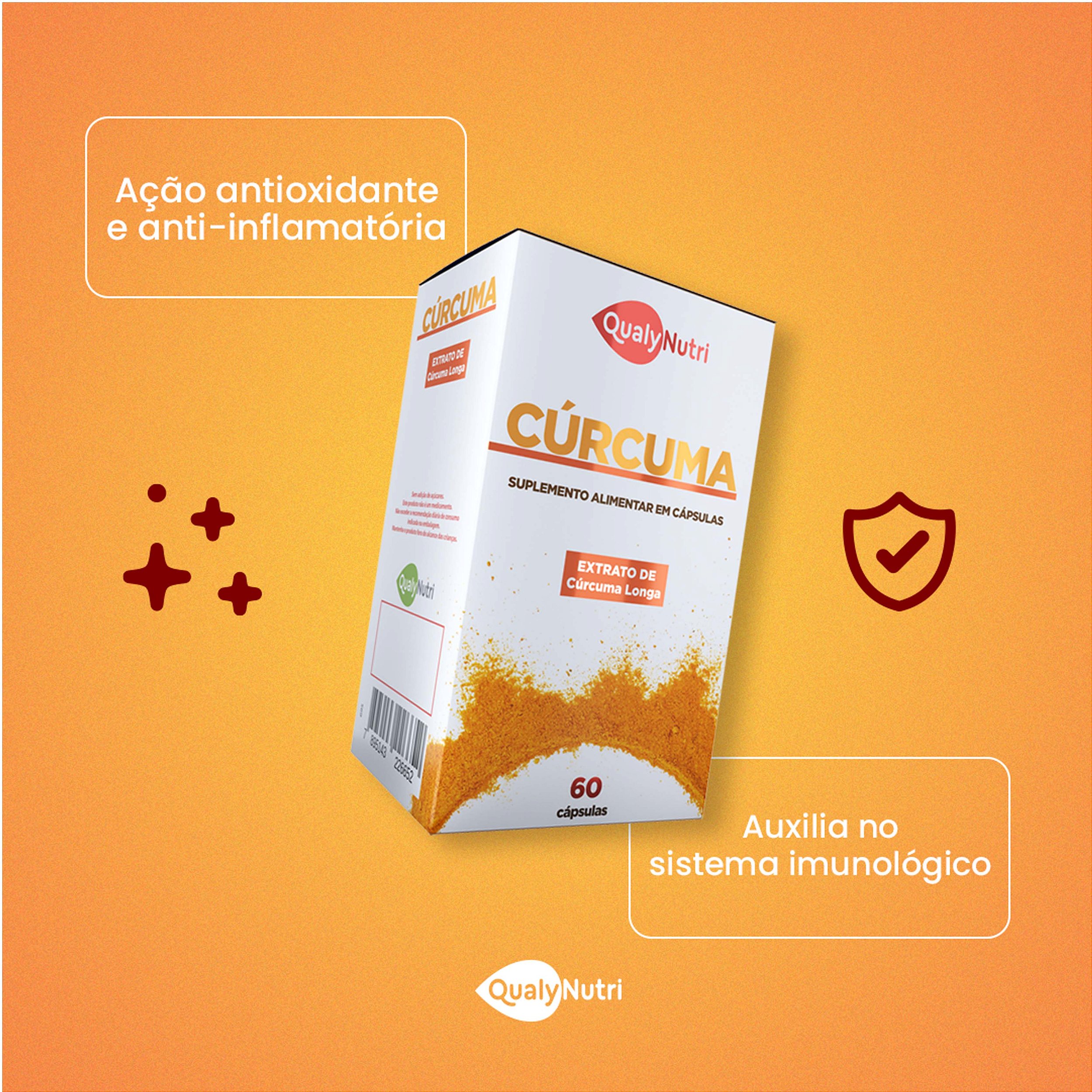 Cúrcuma Longa 60 Cápsulas - Qualynutri - Nova Fórmula - Farmácia de ...