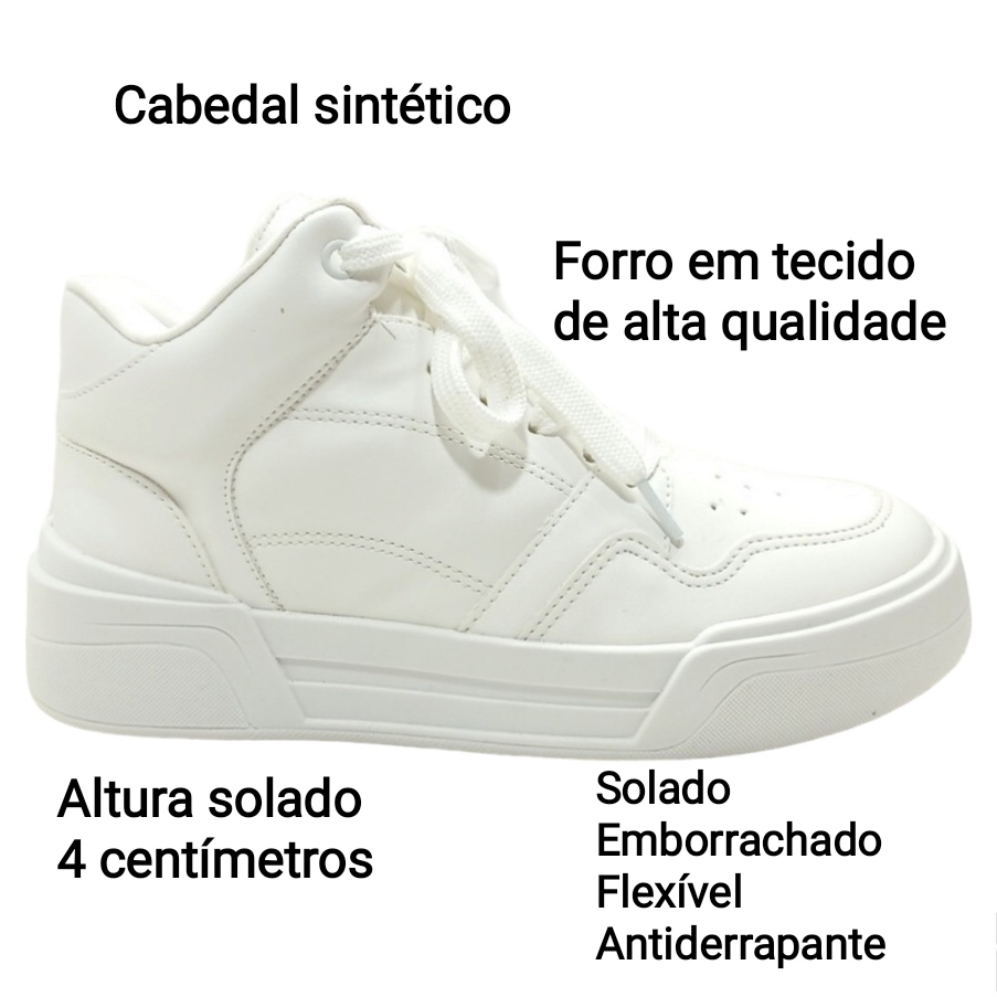 Tênis Quiz Botinha Urbana Branca - CASALAR.COM