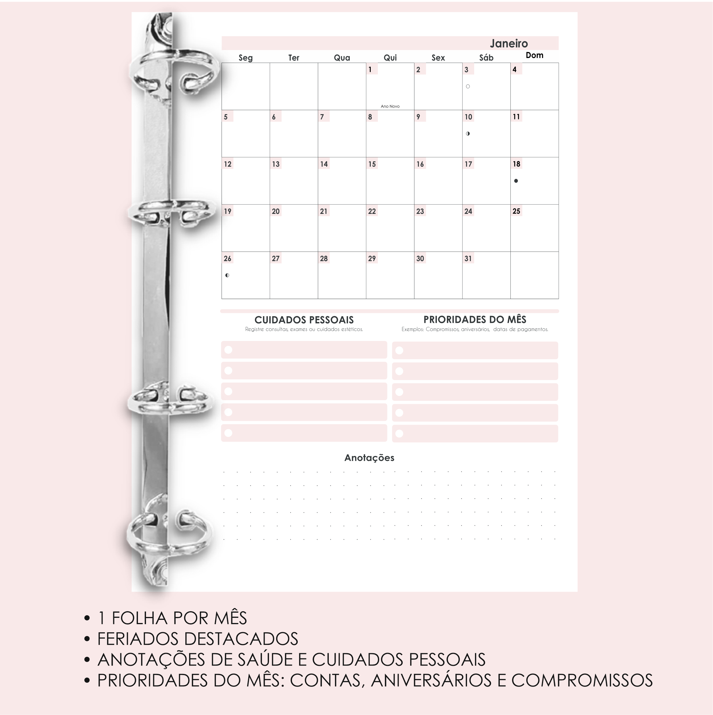 Agenda Fichário Reposicionável - Capivara- Envio Rápido - Thalyta Stamp