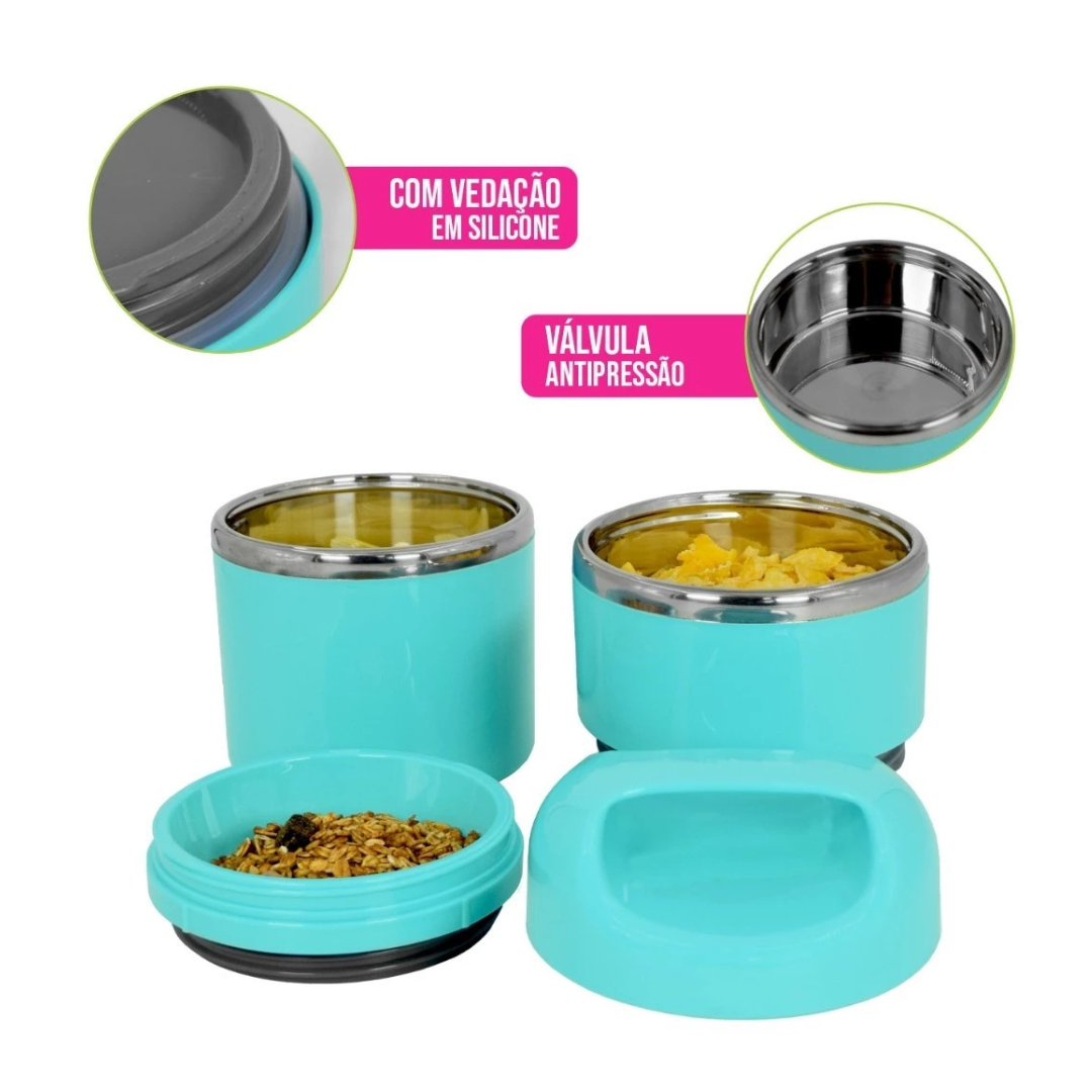 Marmita Lancheira 3 Divisórias Vertical Térmica camping - Cronos Esporte