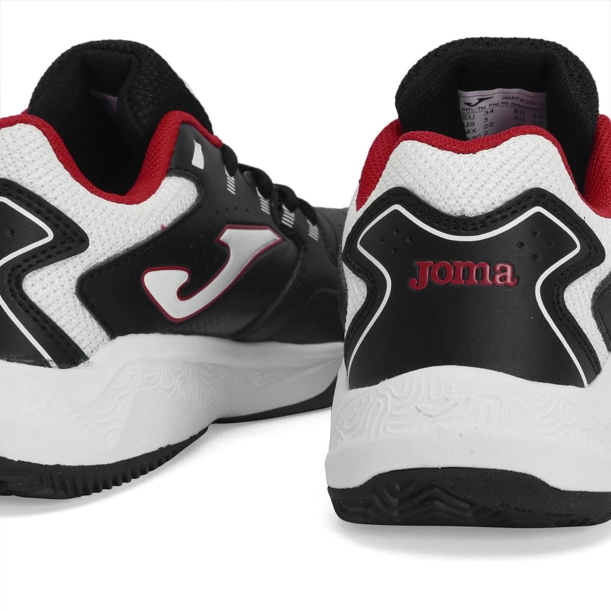 TÊNIS JOMA MASTER 1000 CLAY JR PRETO E VERMELHO - INFANTIL - Loja Propadel