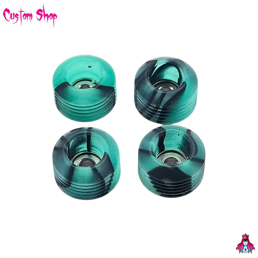 Kit de Rodas marca *Custom* modelo ''Tiger Tooth'' C/ Ranhuras (7.0x4 ...