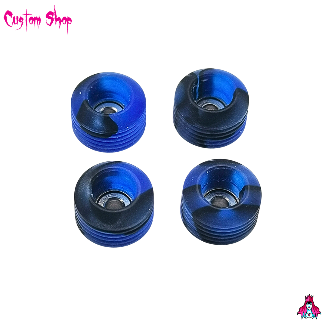 Kit de Rodas marca *Custom* modelo ''Tiger Tooth'' C/ Ranhuras (7.0x4.5mm) Swirl Dureza (Shore ...