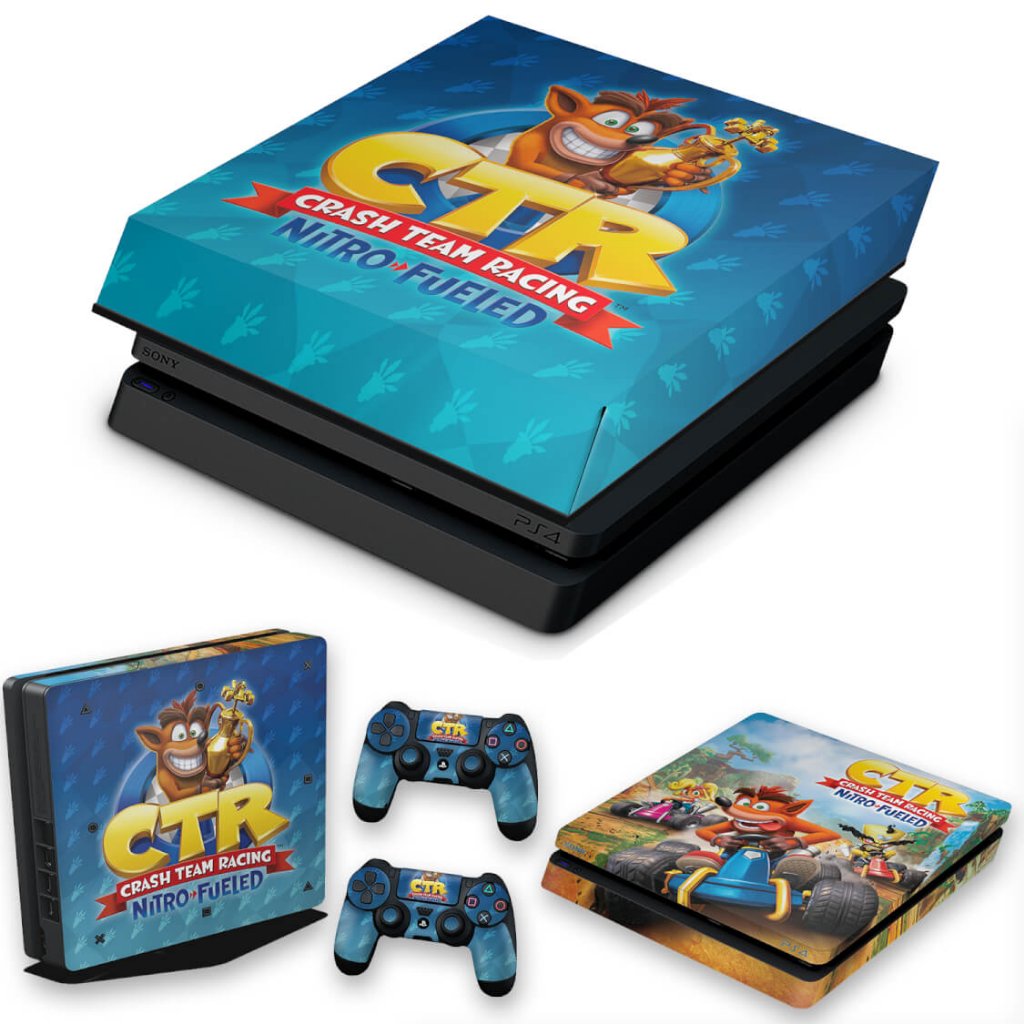 KIT PS4 Slim Skin e Capa Anti Poeira - Crash Team Racing Ctr - Pop Arte ...