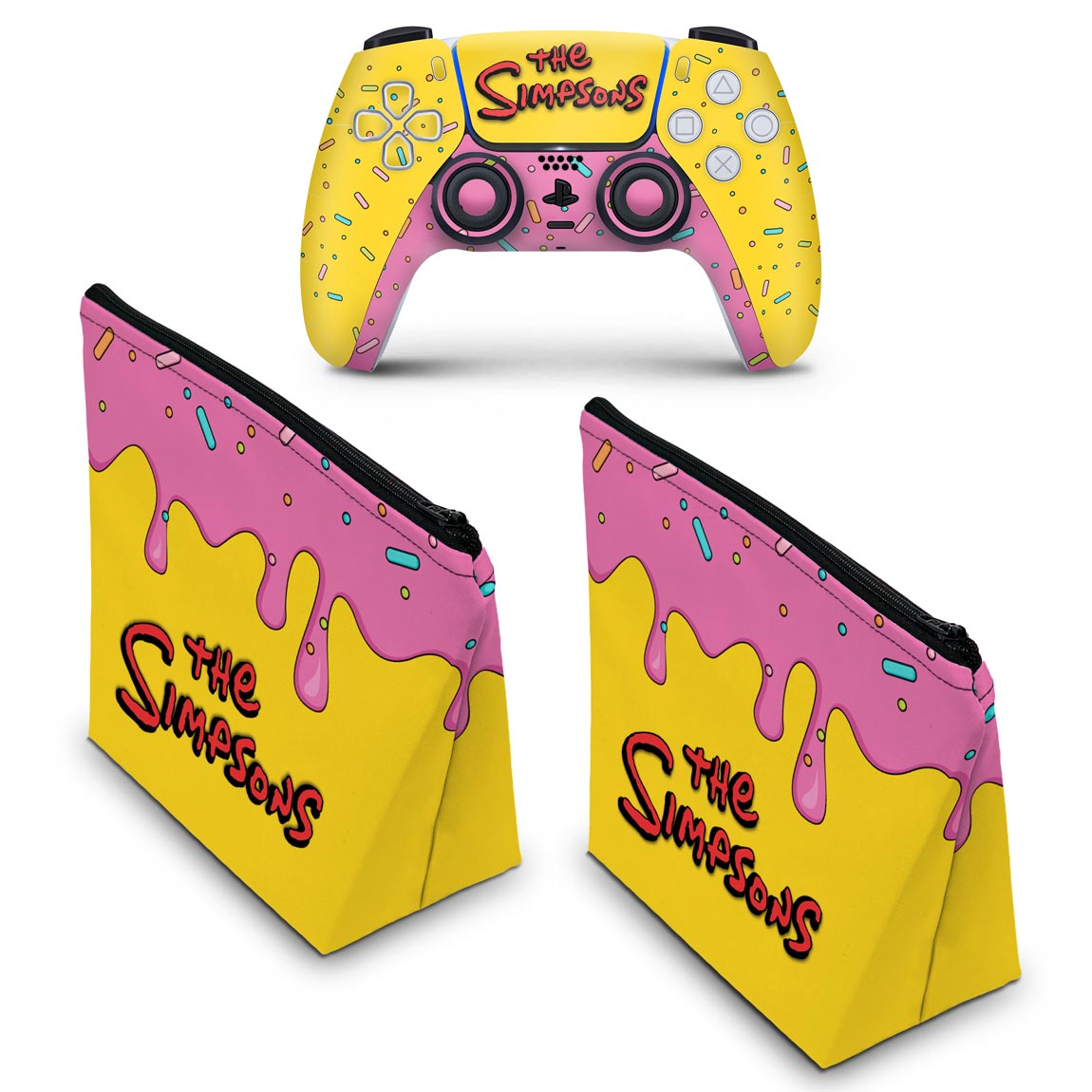 KIT Capa Case e Skin PS5 Controle - The Simpsons - Pop Arte Skins Atacado
