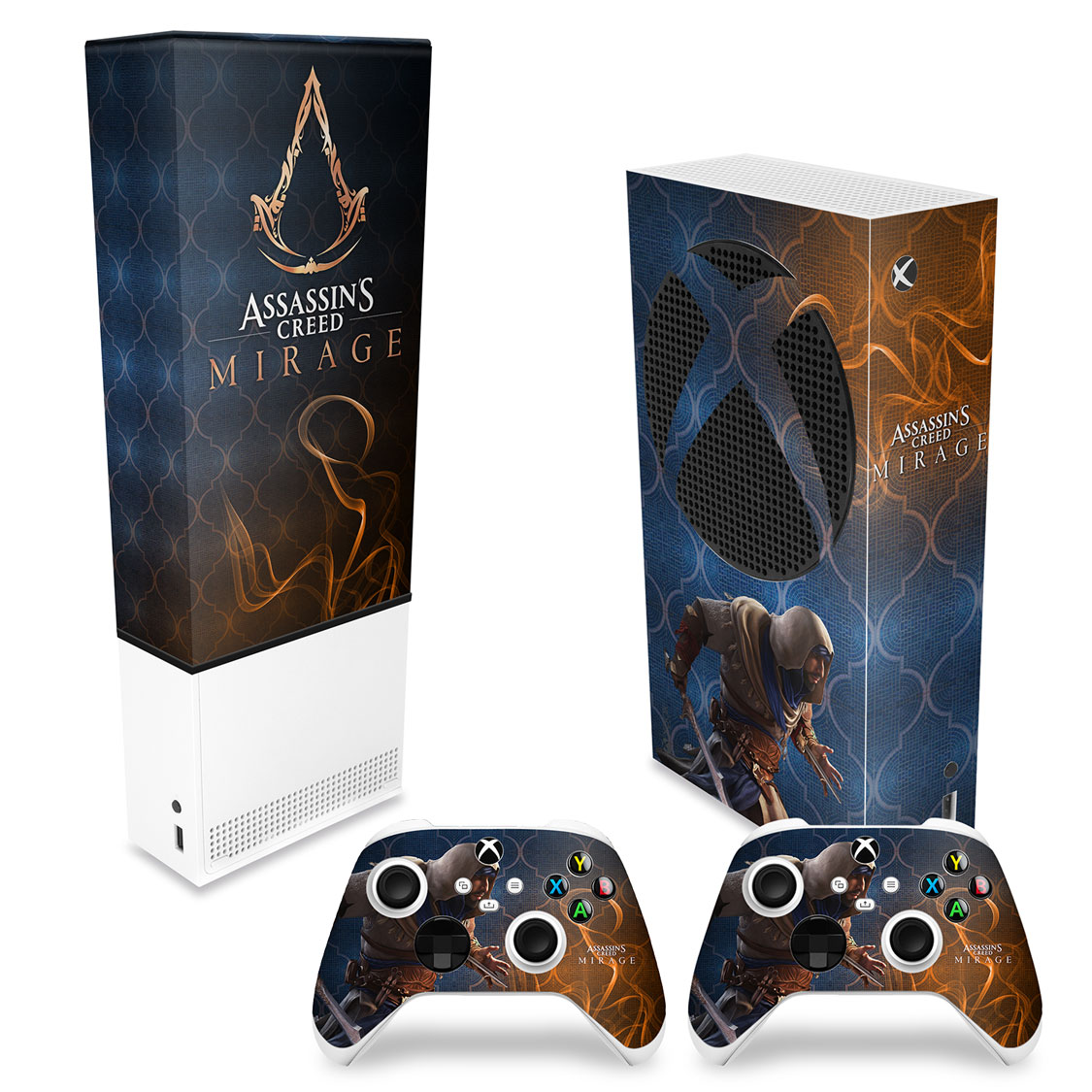 KIT Xbox Series S Capa Anti Poeira e Skin - Assassin's Creed Mirage - Pop Arte Skins Atacado