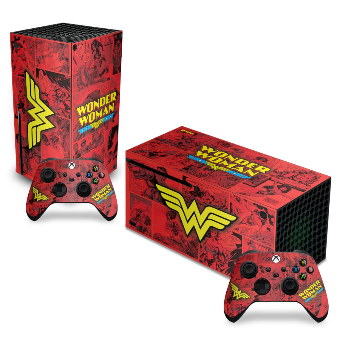Skin Xbox Series X - Mulher Maravilha Comics - Pop Arte Skins Atacado
