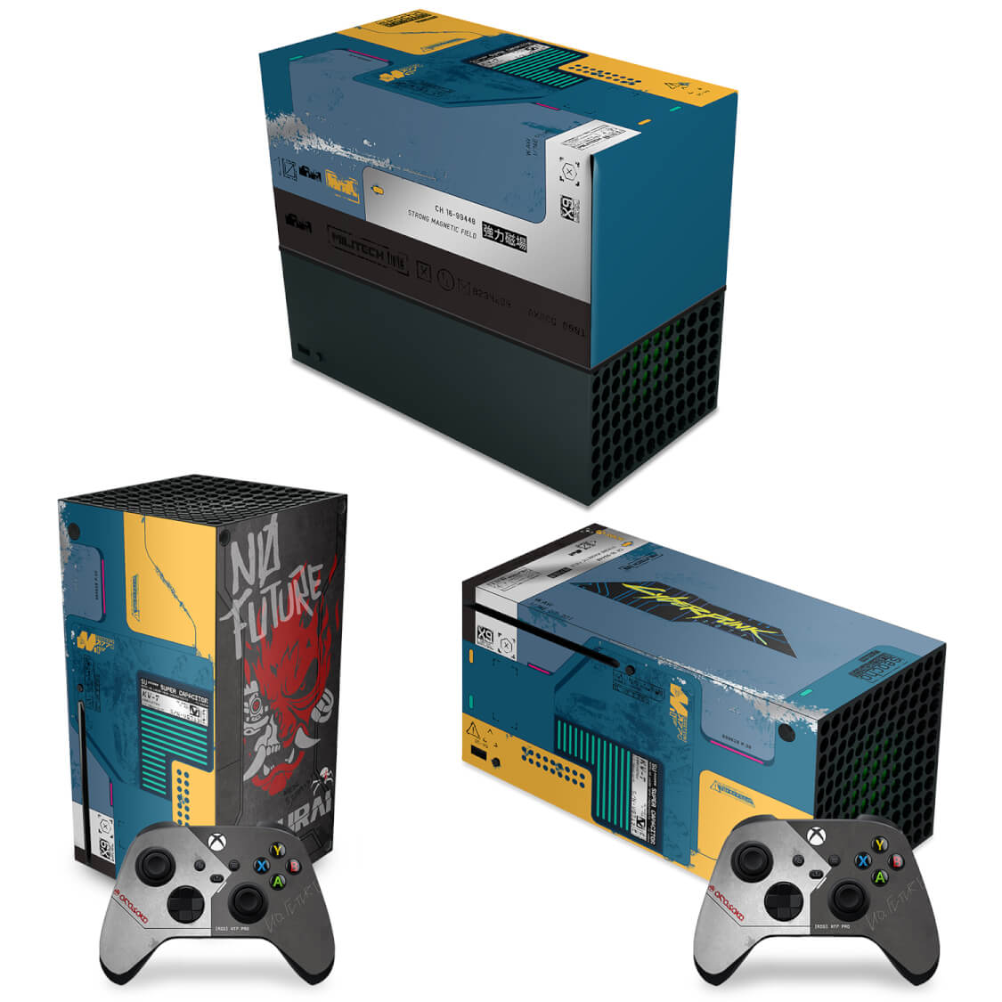 KIT Xbox Series X Capa Anti Poeira e Skin - Cyberpunk 2077 Bundle - Pop Arte Skins Atacado