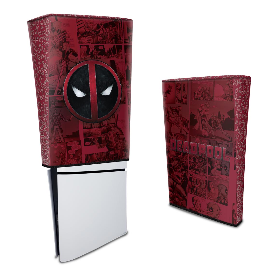 Capa PS5 Slim Anti Poeira - Deadpool Comics - Pop Arte Skins Atacado