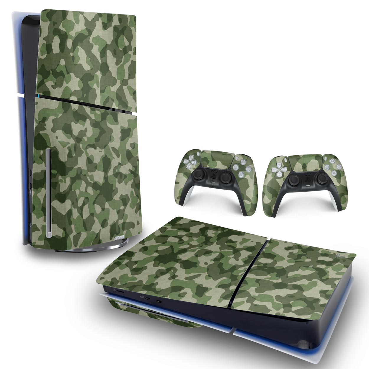 Skin PS5 Slim Horizontal - Camuflado Verde - Pop Arte Skins Atacado