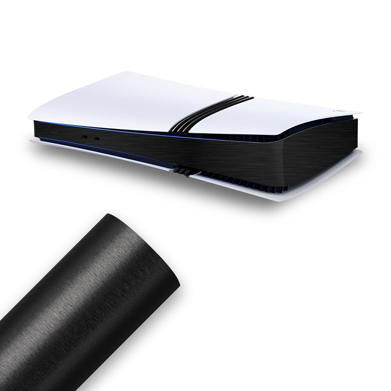 PS5 Pro Central Skin - Aço Escovado Preto - Pop Arte Skins Atacado